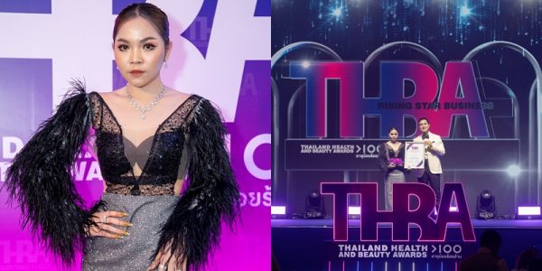 คุณโซลีดา เซียน เจ้าของแบรนด์ดัง DA COLLA C ขึ้นรับรางวัลในงาน THBA 2022